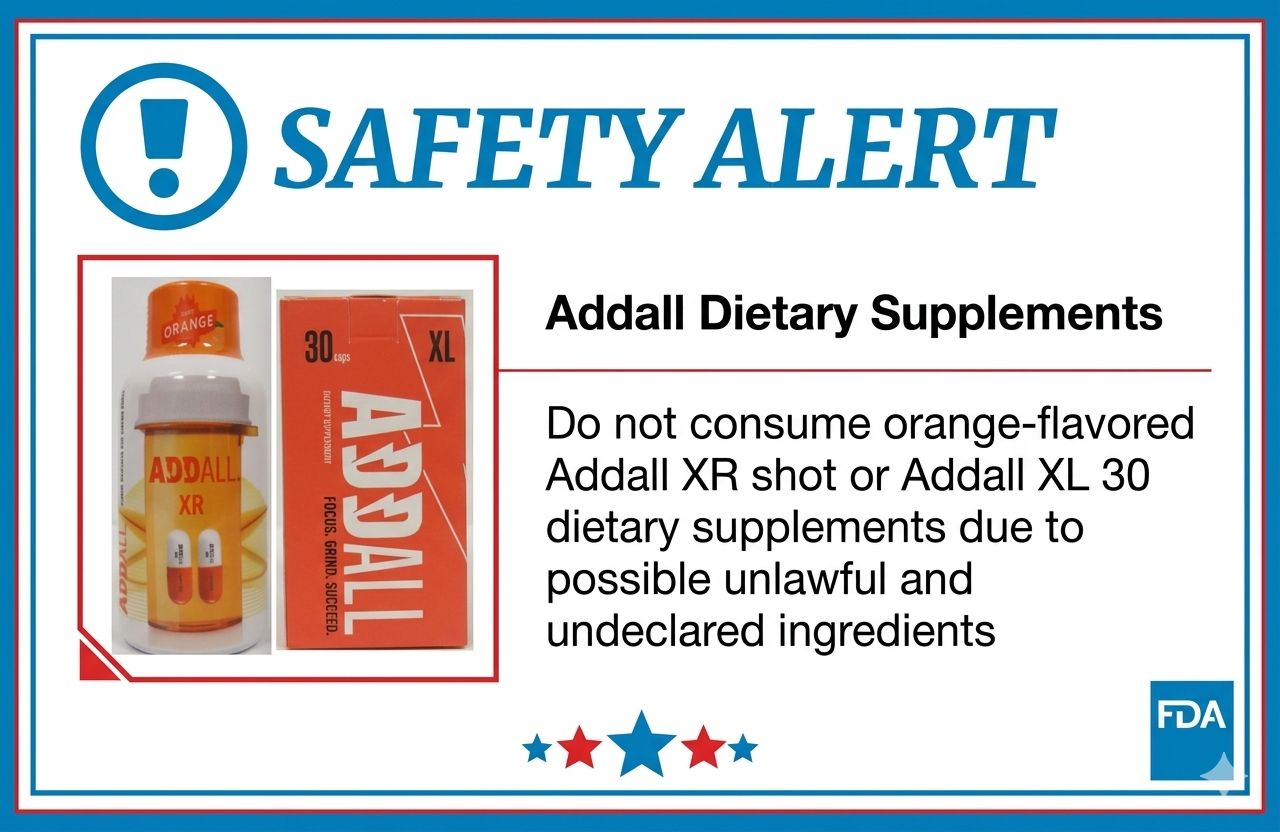 FDA RECALL ALERT: Addall XR Shot and Addall XL Supplements Flagged for ...