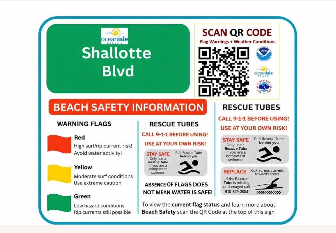 Ocean Isle Beach Reinstalls Beach Safety Signs and Flag Warning ...